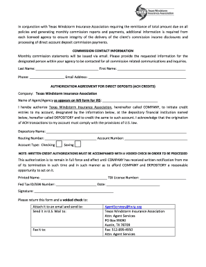 Fillable Online twia ACH Form - TWIA Fax Email Print - pdfFiller