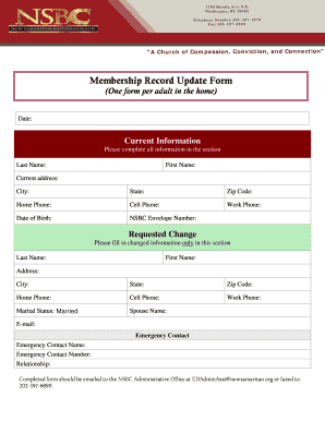 Fillable Online newsa007 securesites Membership Record Update Form Fax ...