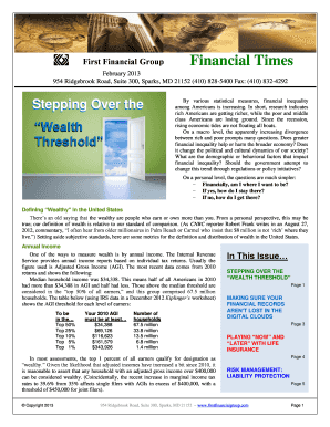 Fillable Online Stepping Over the Wealth Threshold - First Financial ...