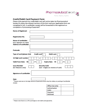 Fillable Online psni org Credit-Debit payment form - psni org Fax Email ...