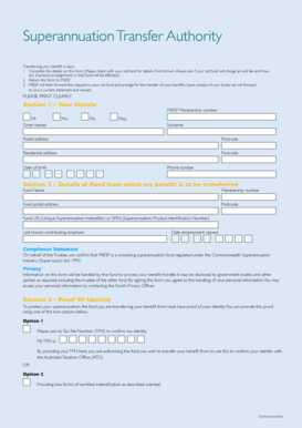 Fillable Online Superannuation Transfer Authority - MIESF Fax Email ...