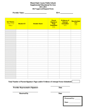 Fillable Online nclbchoice dadeschools SLP Submission Cover Sheet.doc ...