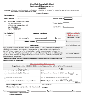 Fillable Online nclbchoice dadeschools Services Rendered - Miami-Dade ...