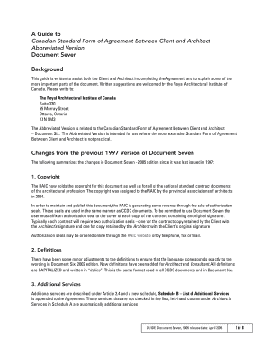 Fillable Online raic A Guide to Canadian Standard Form of Agreement ...