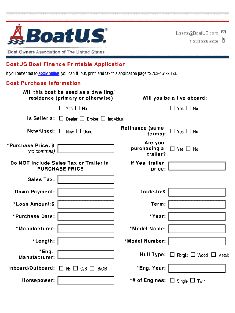 Fillable Online Print the application - BoatUS Fax Email Print - pdfFiller