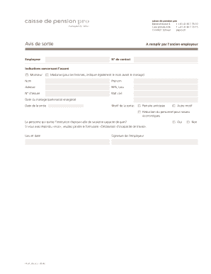 Remplissable En Ligne pkprokmu Avis de sortie A remplir par l ancien ...