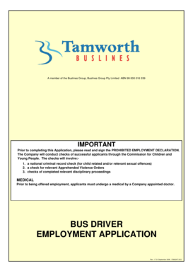 Fillable Online F0802AT Bus Driver Employment bApplicationb - Berrima ...