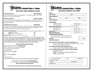 Fillable Online 2013 half-price carnival packs 2013 mail order & fax ...