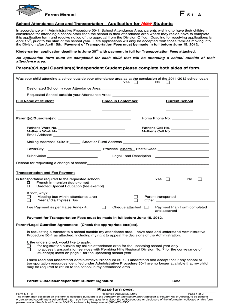 Fillable Online 9a 5-01A 2012-2013 -New- School Attendance Areapdf ...