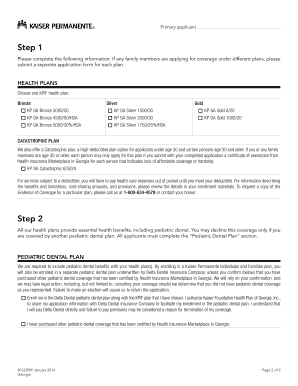 Fillable Online 2014 KPIF Enrollment Application - Kaiser Permanente ...