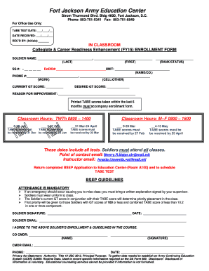 Fillable Online BSEP bApplicationb - Fort Jackson Fax Email Print ...