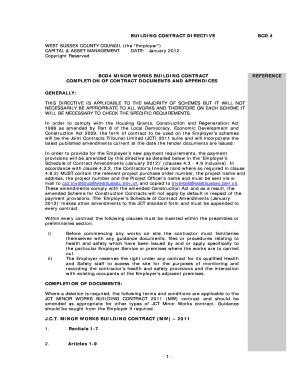 Fillable Online BCD4 MINOR WORKS BUILDING CONTRACT Fax Email Print ...
