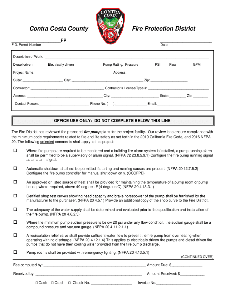 Fillable Online Fire Protection DistrictsContra Costa County, CA ... Fax Email Print - pdfFiller