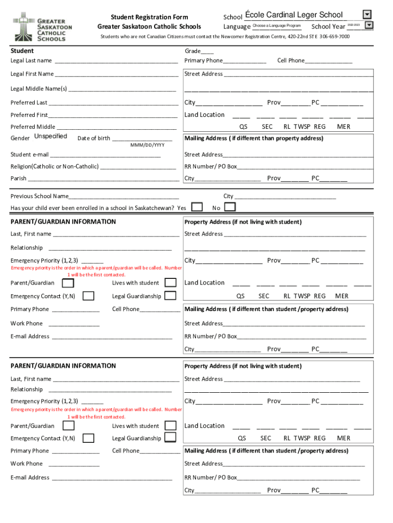 Fillable Online Ecole Cardinal Leger School, tour of new school - Archives ... Fax Email Print ...