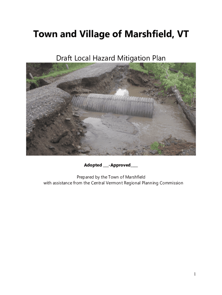 Fillable Online Town and Village of Marshfield, VT - Central Vermont ...