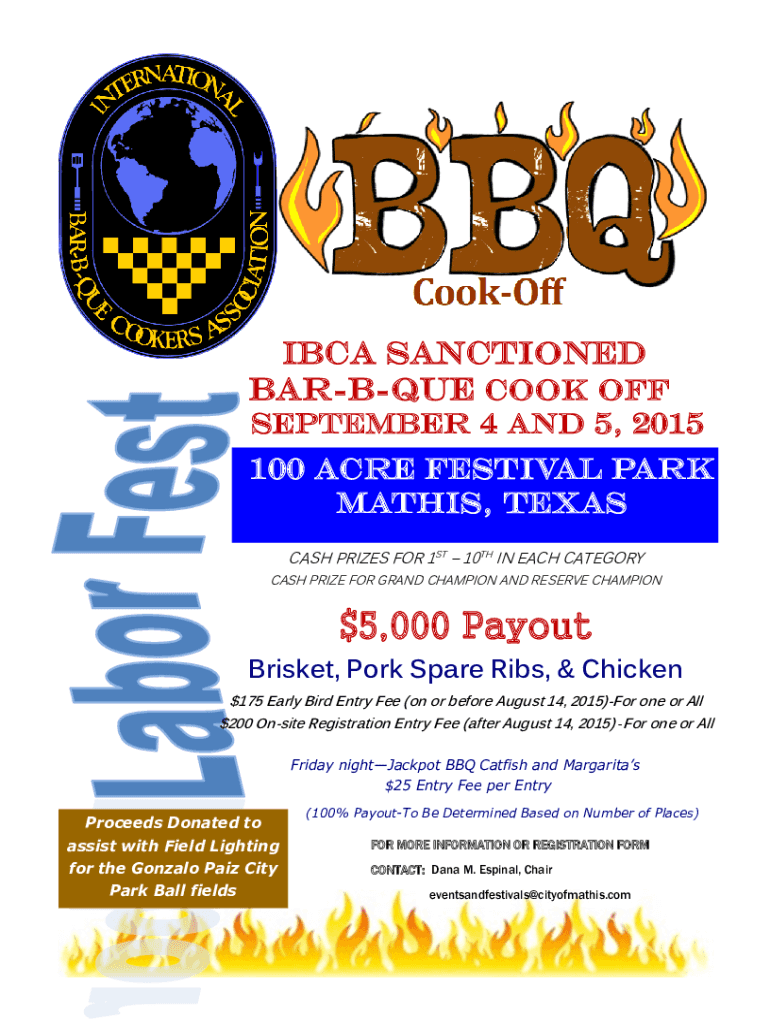 Fillable Online IBCA - ABC PRO RODEO BBQ COOK OFFThe Barbque Store Fax ...