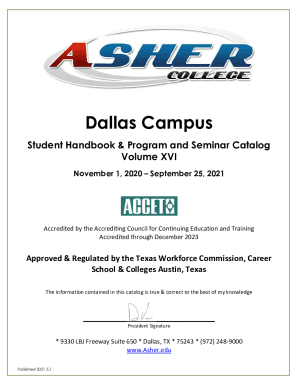 Fillable Online Fillable Online Dallas Student Catalog v. 13 - Asher ...
