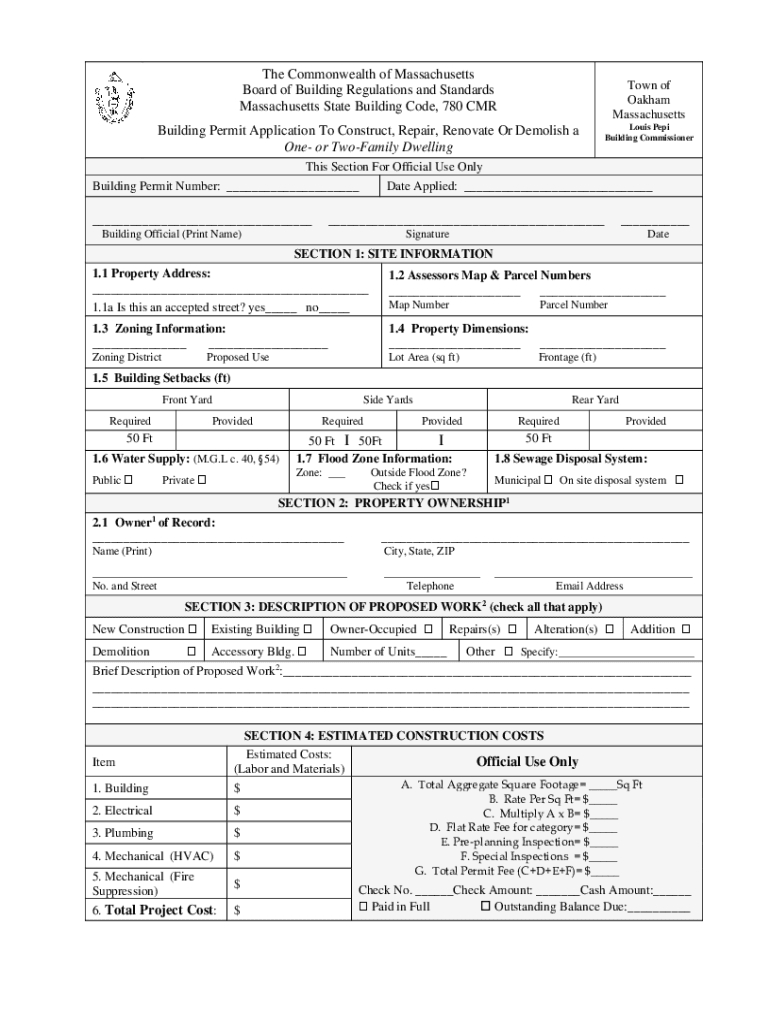 Fillable Online www.oakham-ma.govsitesg780 CMR: STATE BOARD OF BUILDING ...