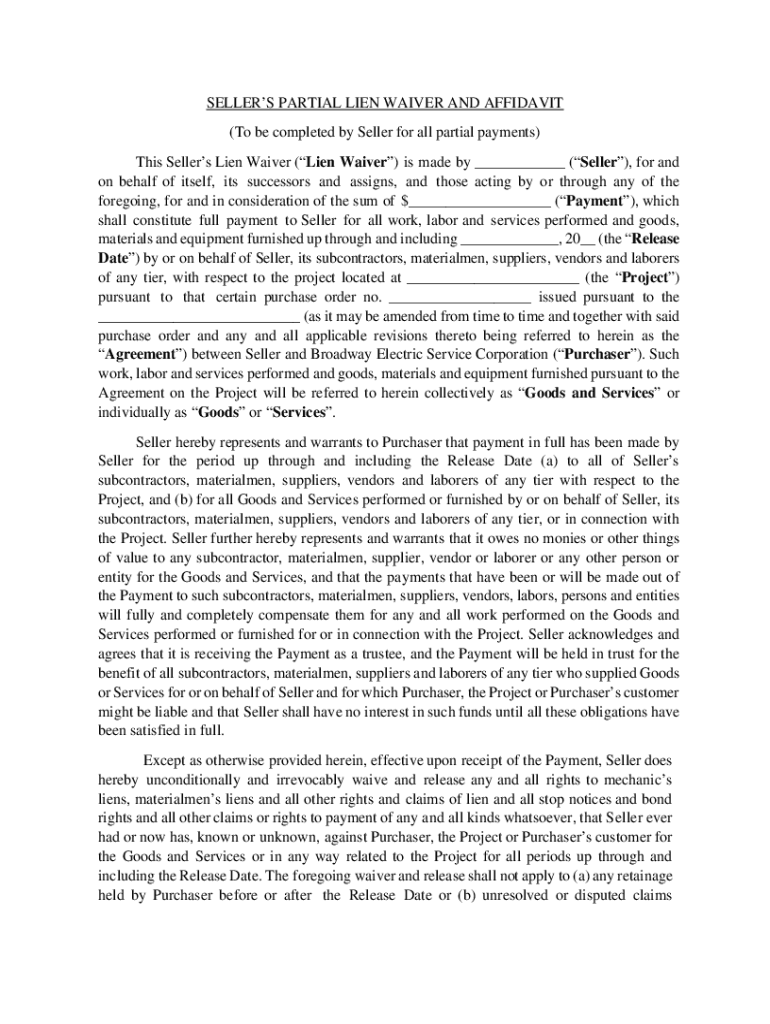 Fillable Online Example of lien waiver: Simple lien waiver form to use ...