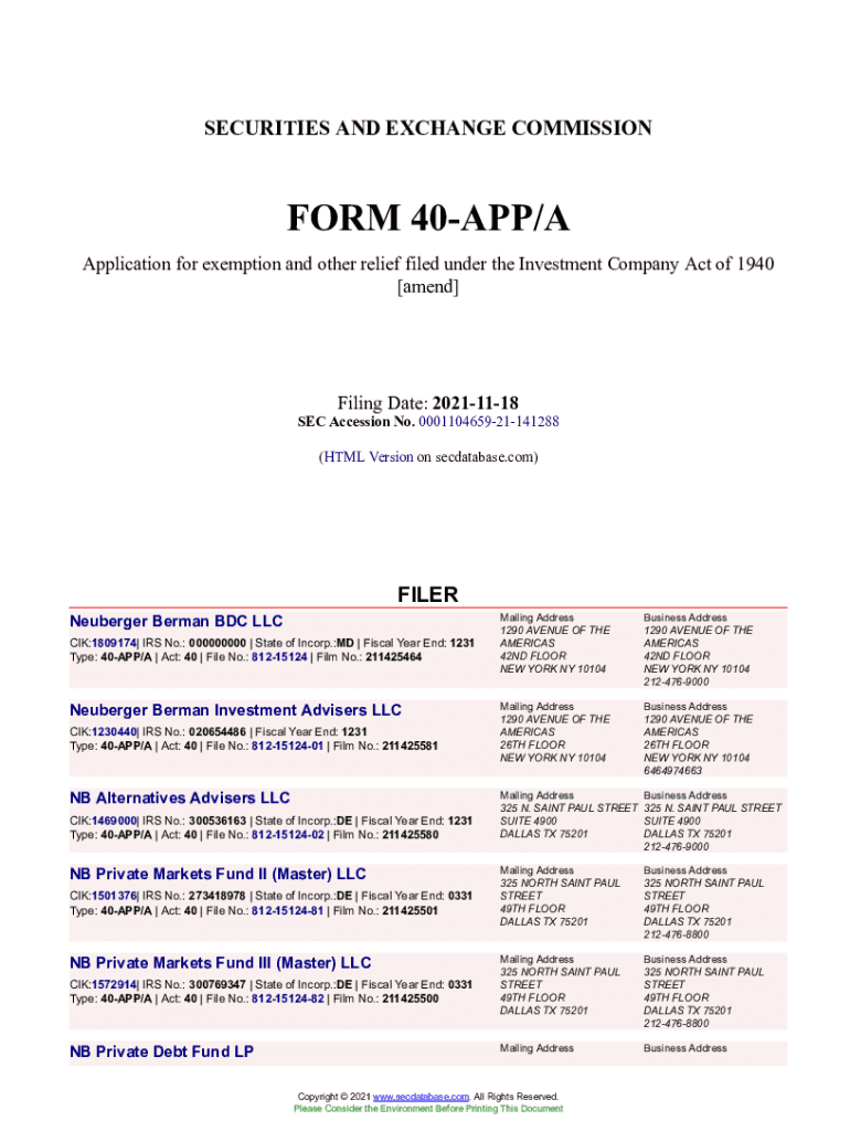 Fillable Online 40-APP/A Form - Amend Application for exemption and ... Fax Email Print - pdfFiller