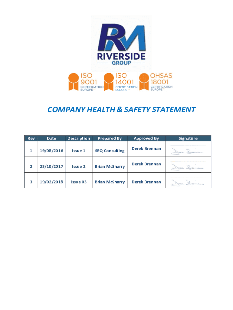 Fillable Online Riverside Mechanical Ltd. Safety Statement Fax Email Print - pdfFiller