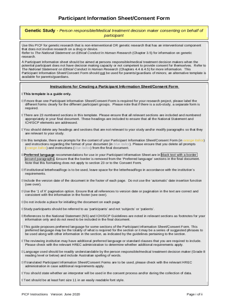 Participant Ination Sheet/Consent Person ... Doc Template | pdfFiller