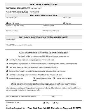Fillable Online Birth Certificate, Request forGet Free Legal Forms Fax ...