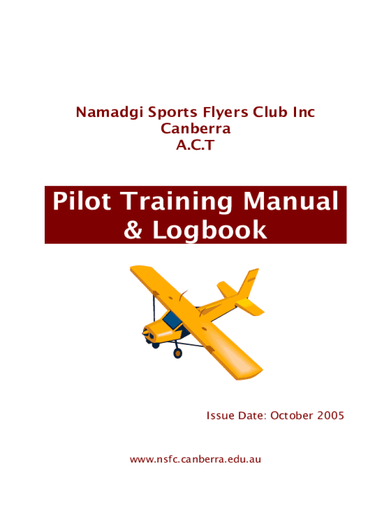 Fillable Online Pilot Training Manual & Logbook - Namadgi Sports Flyers Club Fax Email Print ...