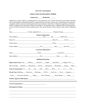 Fillable Online Forms, Permits, and ApplicationsValparaiso FL Fax Email ...