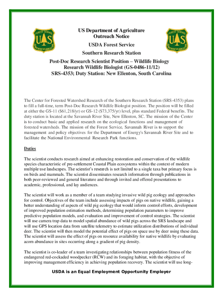 Fillable Online US Department of Agriculture Outreach Notice USDA ...