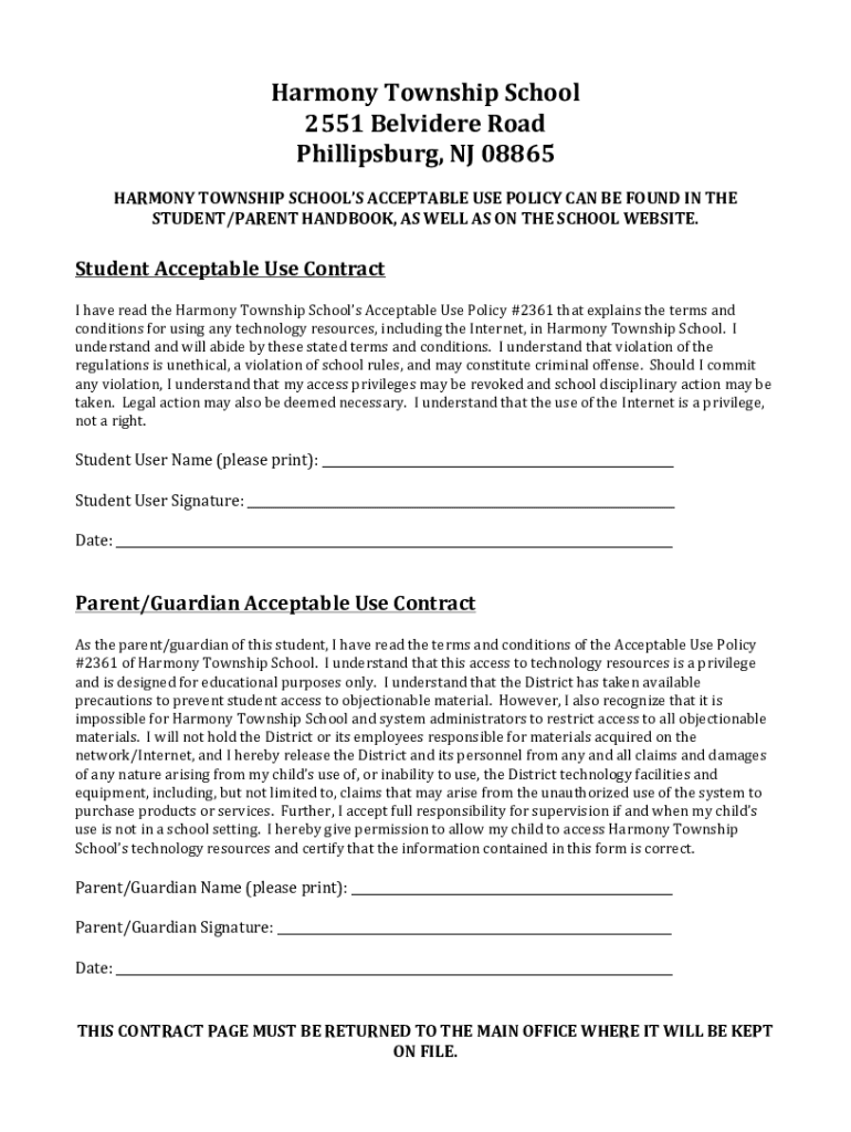 Fillable Online 15-16 Acceptable Use Sign-Off sheet.docx Fax Email ...