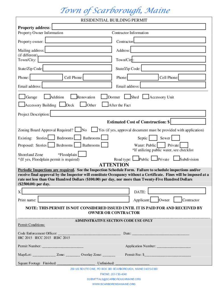 Maine residential building permit: Fill out & sign online | DocHub