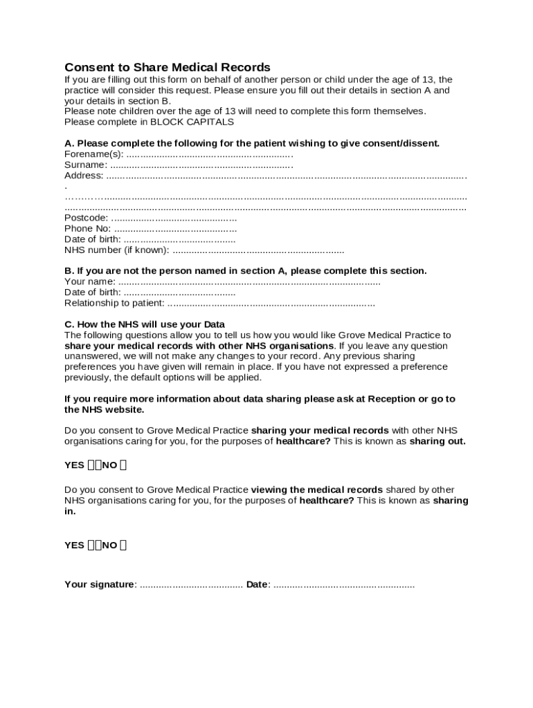 Medical Records Release Authorization HIPAA Doc Template | pdfFiller