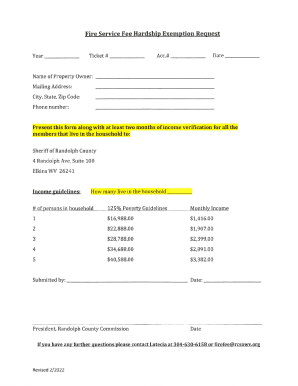 Fillable Online randolphsheriff.wv.gov Tax DocumentsFire Service Fee ...