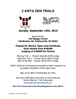 Fillable Online OFFICIAL AWTA JUDGE'S SCORE SHEET - ALL CLASSES Fax ...