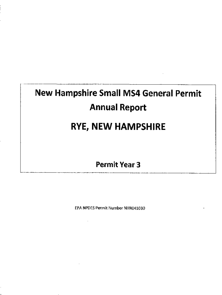 Fillable Online www3.epa.govregion1npdesNew Hampshire Small MS4 General ...