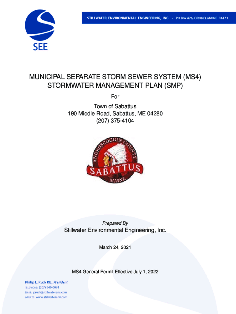 Fillable Online www1.maine.gov dep ftpMUNICIPAL SEPARATE STORM SEWER ...