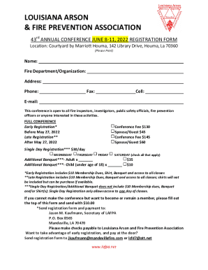 LA Arson Fire Prevention Association Annual Conference Registration ...