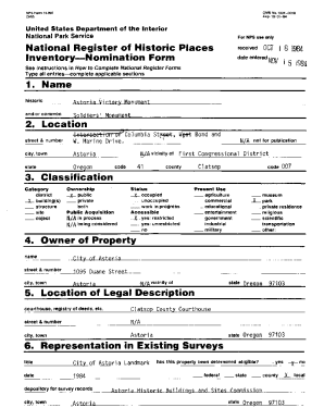 Fillable Online NPS Form 10-900 OMB No. 1024-OO18 Exp. 10-31-84 Pages 1 ...