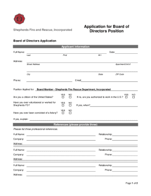 Fillable Online Board of Directors Application Form TemplateJotform Fax Email Print - pdfFiller