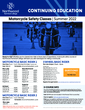 Fillable Online Motorcycle Safety Education Program: Continuing ...