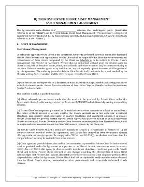 Fillable Online Flagship Asset Management Agreement 04.18 - IQ Trends Fax Email Print - pdfFiller
