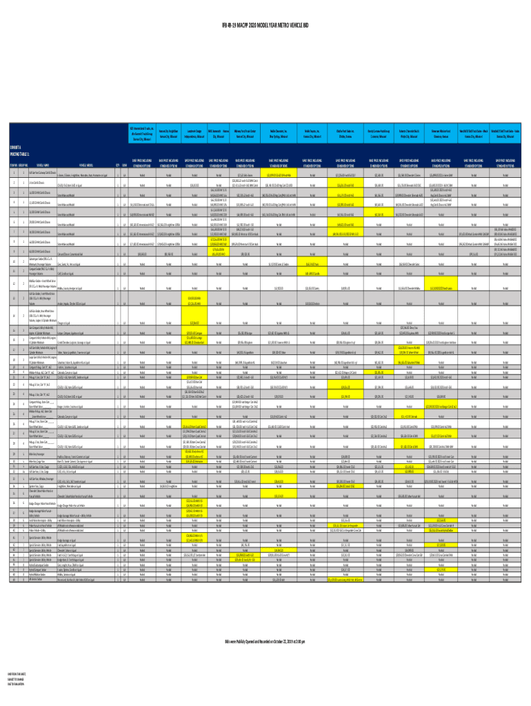 Fillable Online IFB 49-19 MACPP 2020 MODEL YEAR METRO VEHICLE BID Fax ...