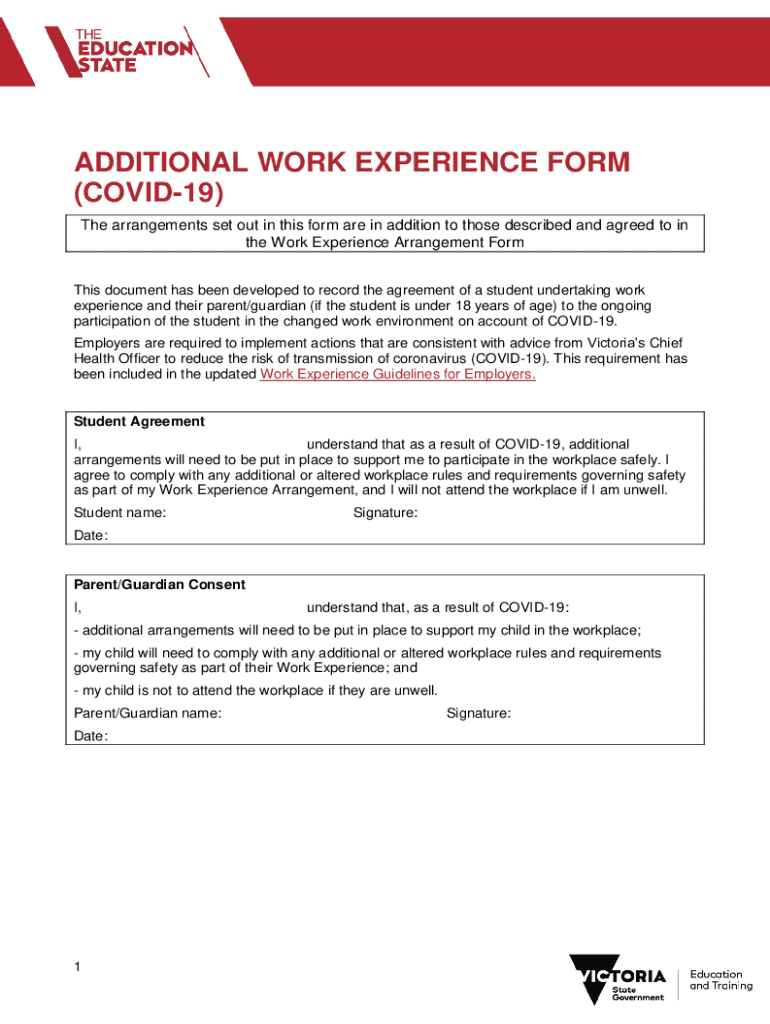 Fillable Online Additional work experience form - Amazon S3 Fax Email Print - pdfFiller
