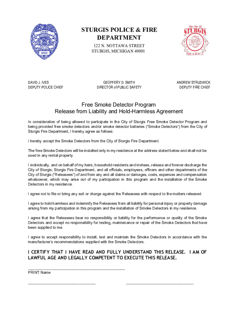 Fillable Online STURGIS POLICE & FIRE DEPARTMENT - E-Gov Link Fax Email Print - pdfFiller