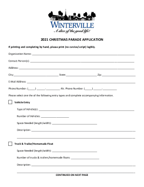 NC Christmas Parade Application Package - Town Of Winterville 2021-2025 ...