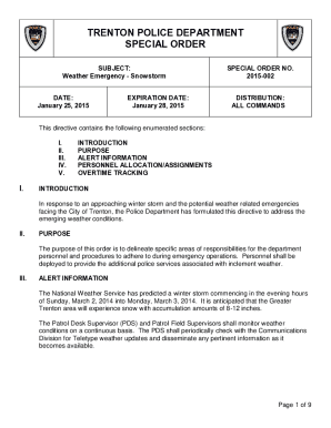 Fillable Online TRENTON POLICE DEPARTMENT SPECIAL ORDER Fax Email Print ...