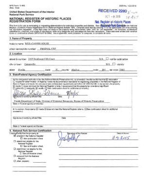 Fillable Online NFS Form 10-900 (Rev. 10-90) RECEIVED 2280 United ...