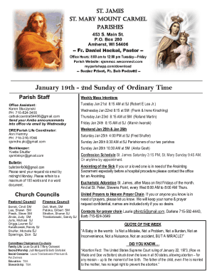 Fillable Online St. James and St. Mary of Mount Carmel Churches - Amherst ... Fax Email Print ...
