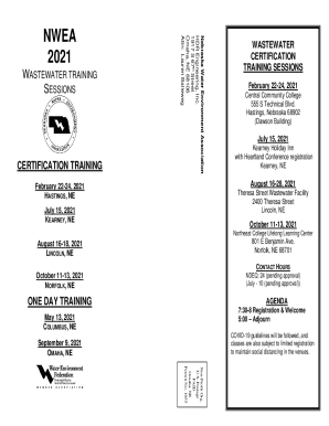Fillable Online Wastewater Training (Water and Wastewater) Training and ...
